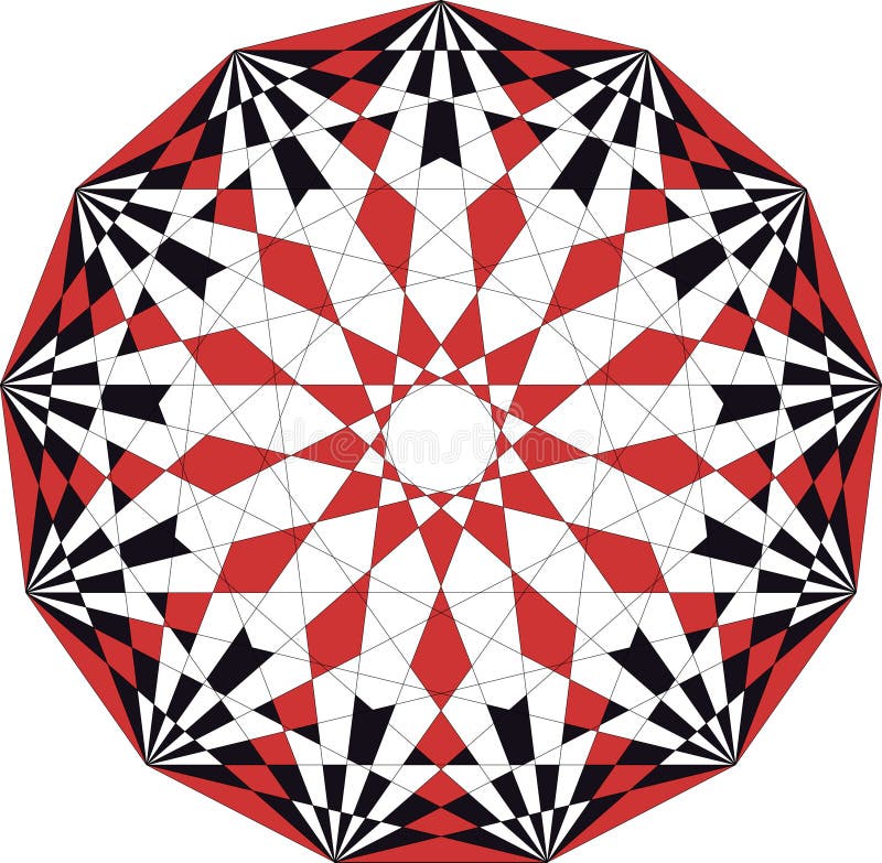 Optical Art triskaidecagon stock vector. Illustration of mobius - 28323892