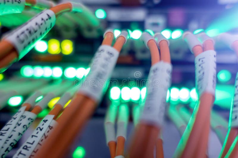 Optical Cable Close Up. Flash Lamp. Stock Photo - Image of optic, fiber ...