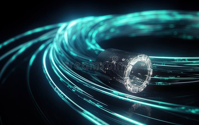 Optical Cable. Fiber Optics Technology. Generative Ai Illustration ...