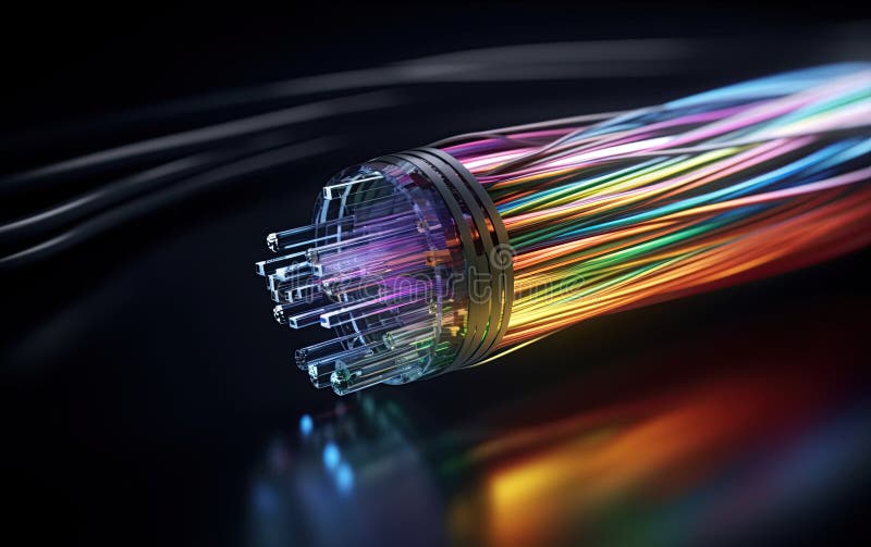 Optical Cable. Fiber Optics Technology. Generative Ai Illustration ...