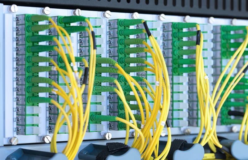 Optical Cable in Rack Cabinet Stock Photo - Image of fiber, hosted ...