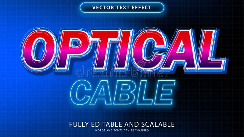 Optical Cable Text Effect Editable Eps File Stock Vector - Illustration ...