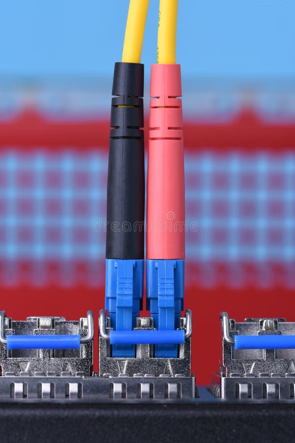 Optical Cables Red and Black Stock Image - Image of blue, light: 22698157