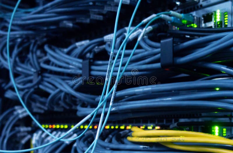 Server Rack with Servers and Cables. Server Racks, Server Room Stock ...