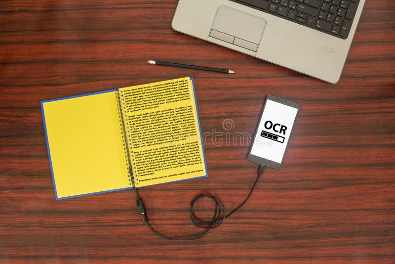 Optical Character Recognition Flat Lay Stock Photo - Image of ...