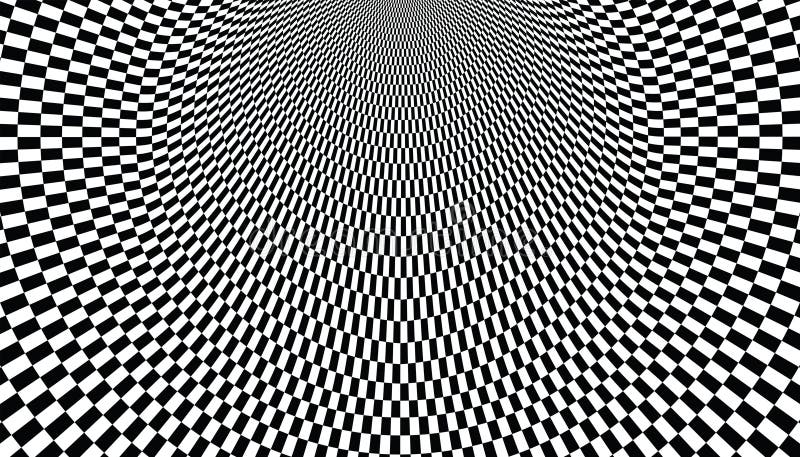 Optical Checkered Spiral Illusion Background. Magic Psychedelic Pattern ...