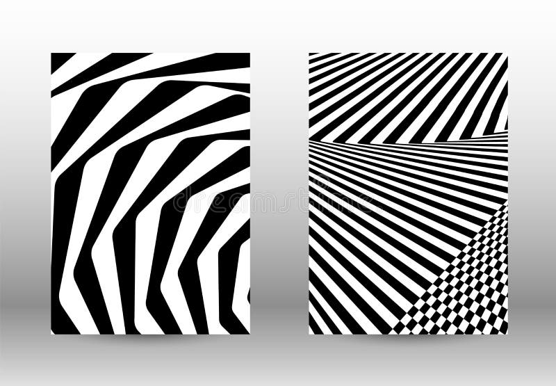 Set of Abstract Patterns with Distorted Lines. Stock Vector ...