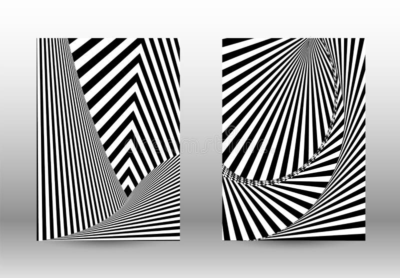Set of Abstract Patterns with Distorted Lines. Stock Vector ...