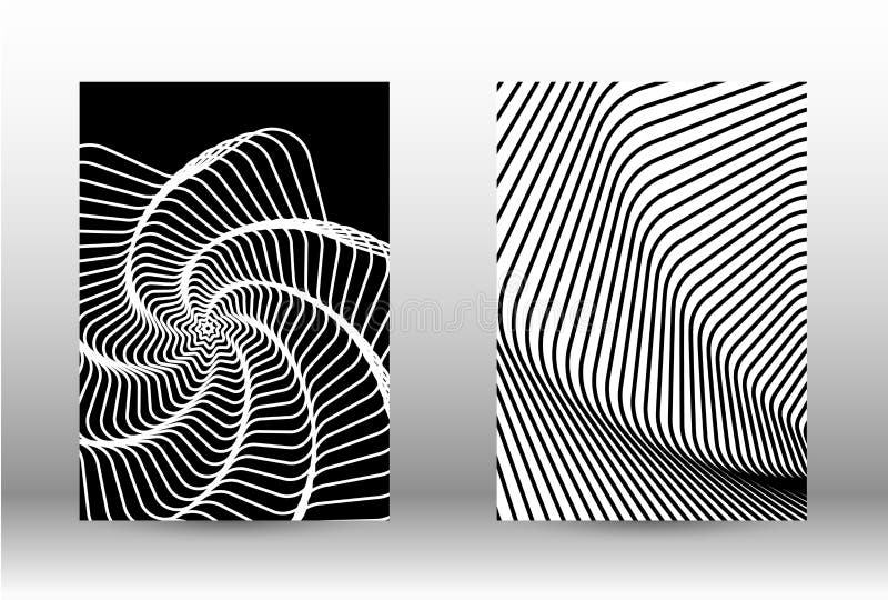 Set of Abstract Patterns with Distorted Lines. Stock Vector ...