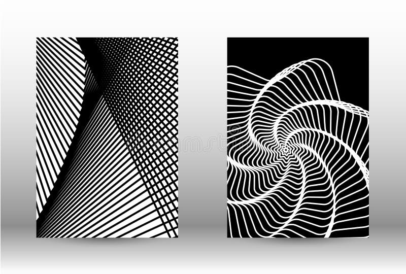 Set of Abstract Patterns with Distorted Lines. Stock Vector ...