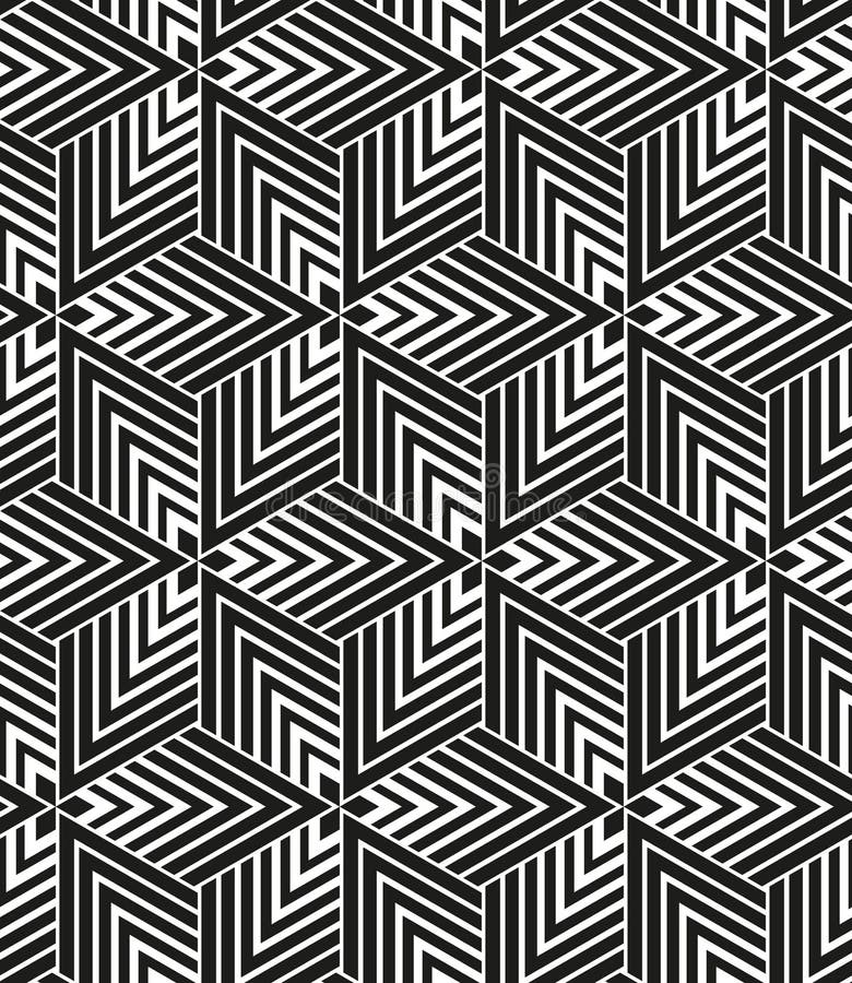 Seamless Geometric Pattern with Multicolor Striped Wavy Elements. Vector Illustration. Stock ...