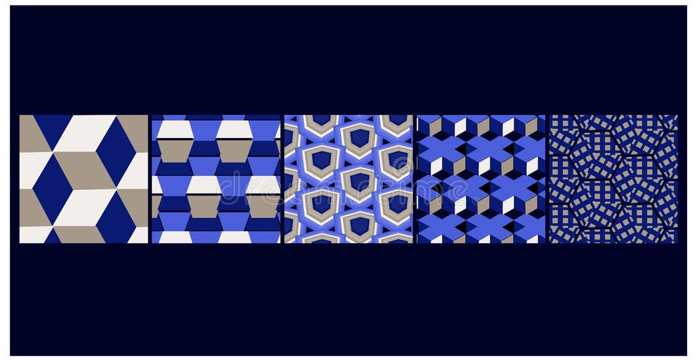 Optical 3D Cube Patterns Modern Business and Packaging Seamless Pattern ...