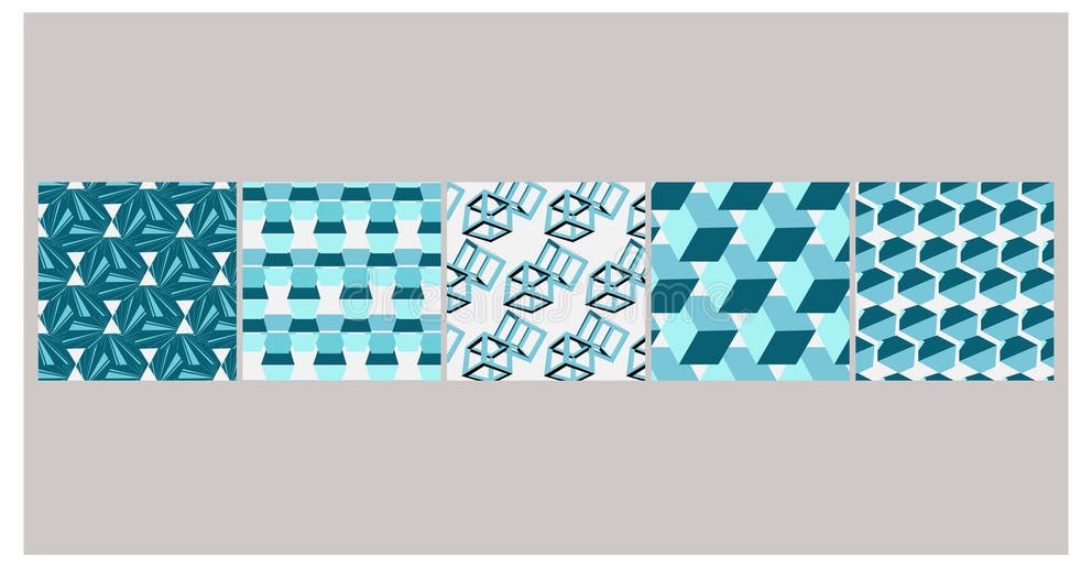 Optical 3D Cube Patterns Modern Business and Packaging Seamless Pattern ...