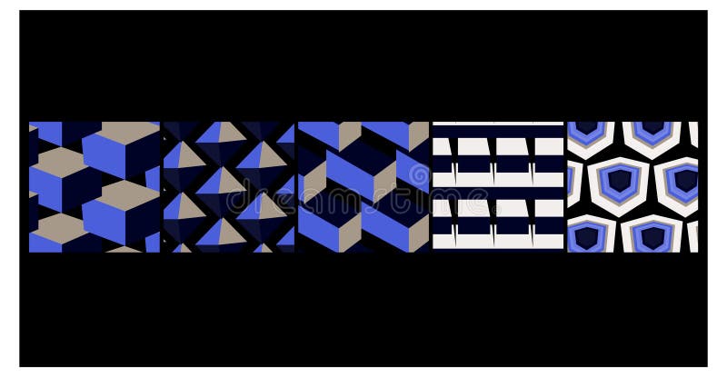 Optical 3D Cube Patterns Modern Business and Packaging Seamless Pattern ...