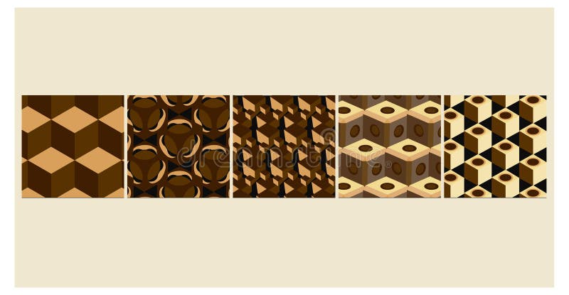 Optical 3D Cube Patterns Modern Business and Packaging Seamless Pattern ...