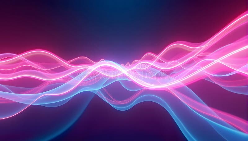 Optical Data Concept Depicted by Abstract Glowing Lines on a Dark ...