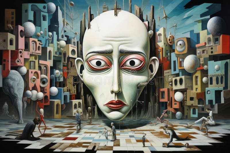 An Optical Deception with Eyes and Geometry Stock Illustration ...