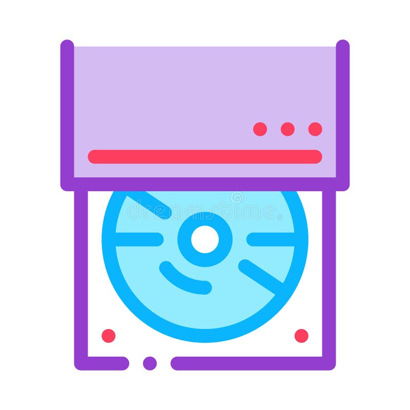 Optical Disc Drive Color Icon Vector Illustration Stock Illustration ...