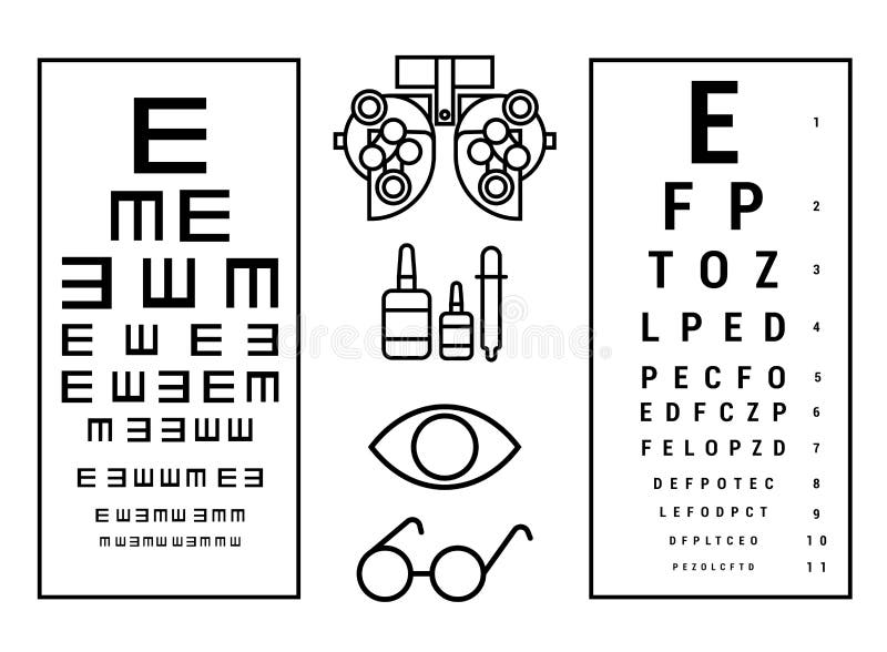 Optical Eye Test Vector Design Stock Vector - Illustration of doctor ...