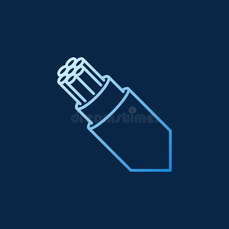 Optical Fiber Outline Icons Set. Vector Fiber Optic Cable Symbols Stock ...