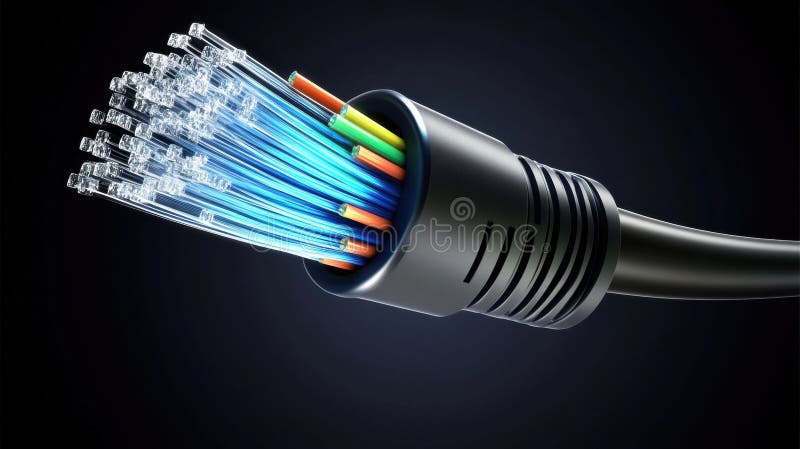 Optical Fiber Cable Illustration for Modern Data Technology Themes ...