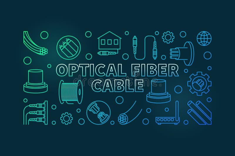 Optical Fiber Cable Vector Linear Colorful Illustration Stock Vector ...