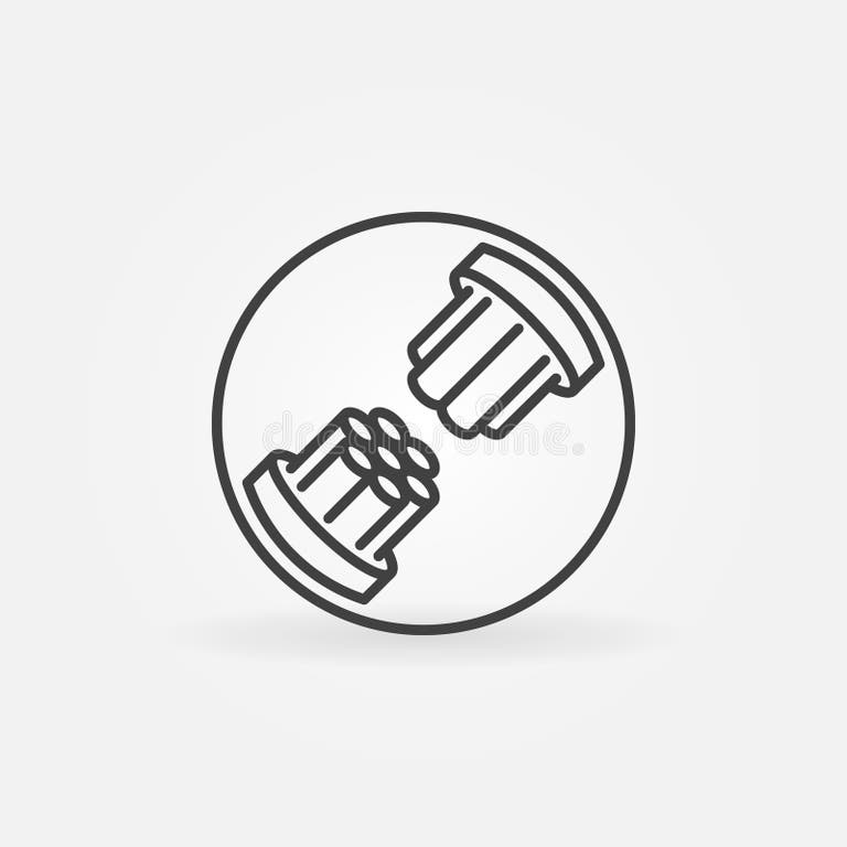 Optical Fiber in Circle Vector Concept Icon in Outline Style Stock ...