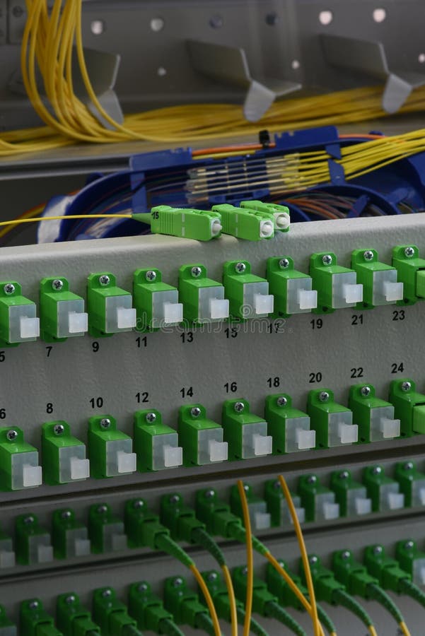 Optical Fiber Communication Distribution Panel Stock Photo - Image of ...