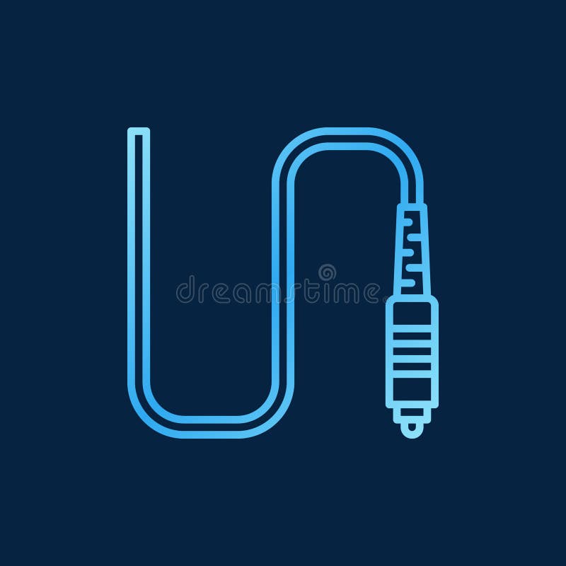 Optical Fiber Connector Vector Blue Outline Icon Stock Vector ...