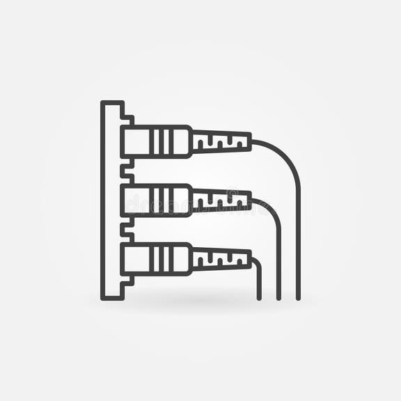 Optical Fiber Connectors Vector Concept Linear Icon Stock Vector ...