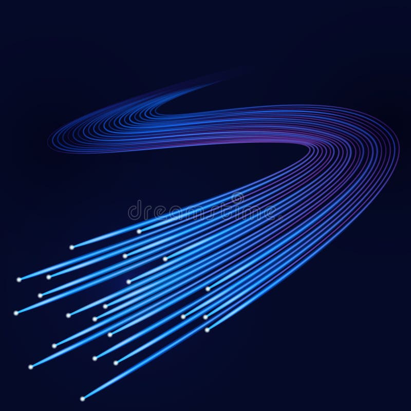 Optical Fiber with Digital Information Flow. Vector Illustration Stock ...