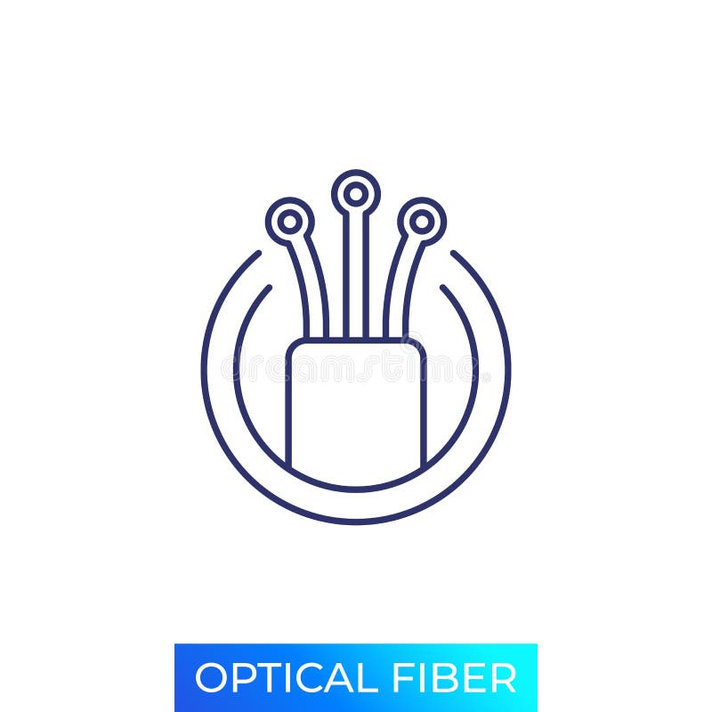 Optical Fiber Vector Icon on White Stock Vector - Illustration of logo ...
