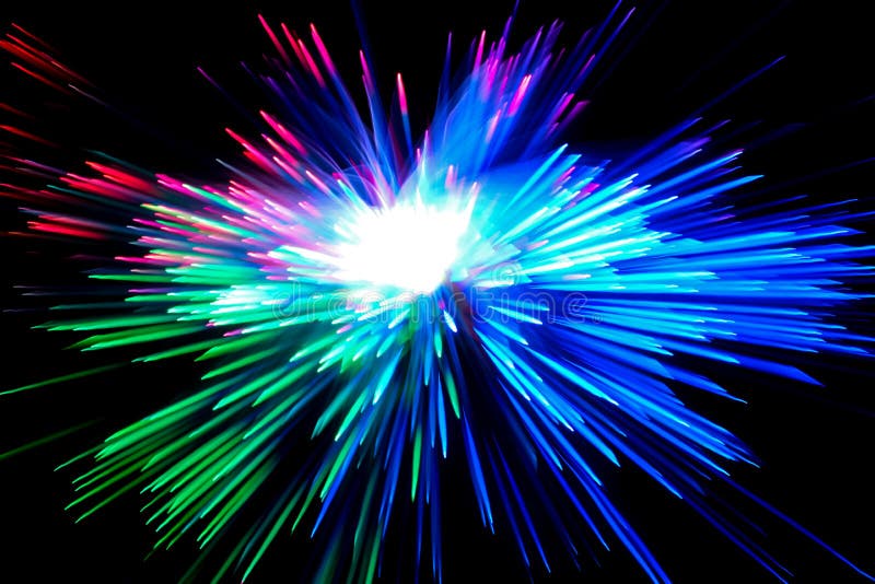 Optical Fiber Light Explosion Effect Stock Image - Image of defocused ...