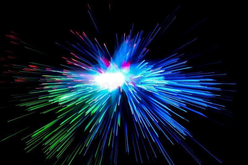 Optical Fiber Light Explosion Effect Stock Image - Image of future ...
