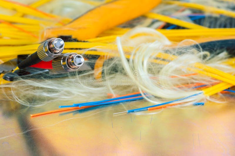 Optical Fiber Optic Cables, Telecommunication Service Stock Photo ...