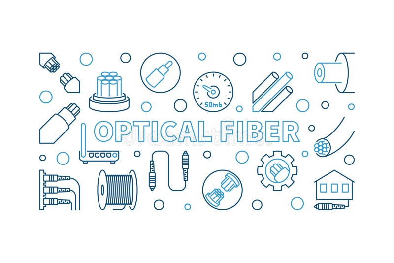 Optical Fiber Cable Vector Linear Colorful Illustration Stock Vector ...