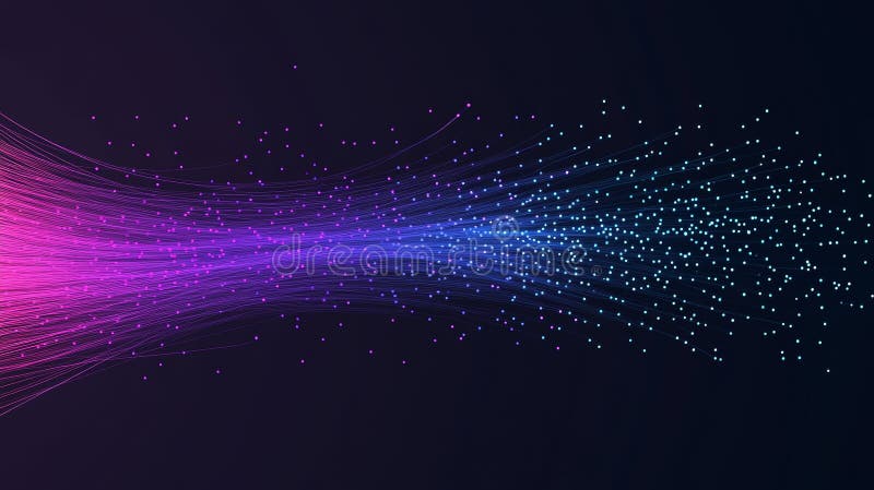 Optical Fiber Particles in 3D Abstract Orange Stock Illustration ...