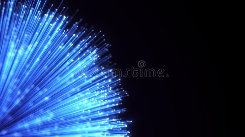 Optical Fiber Sheaf Abstract Background. Glowing Bundle of Optic Cables ...