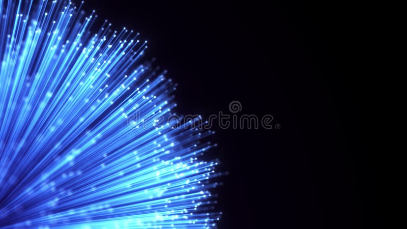Optical Fiber Sheaf Abstract Motion Background. Glowing Bundle of Optic ...
