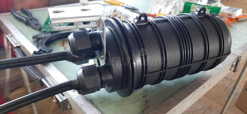 Optical Fiber Soldering, Coupling Assembly Stock Image - Image of ...