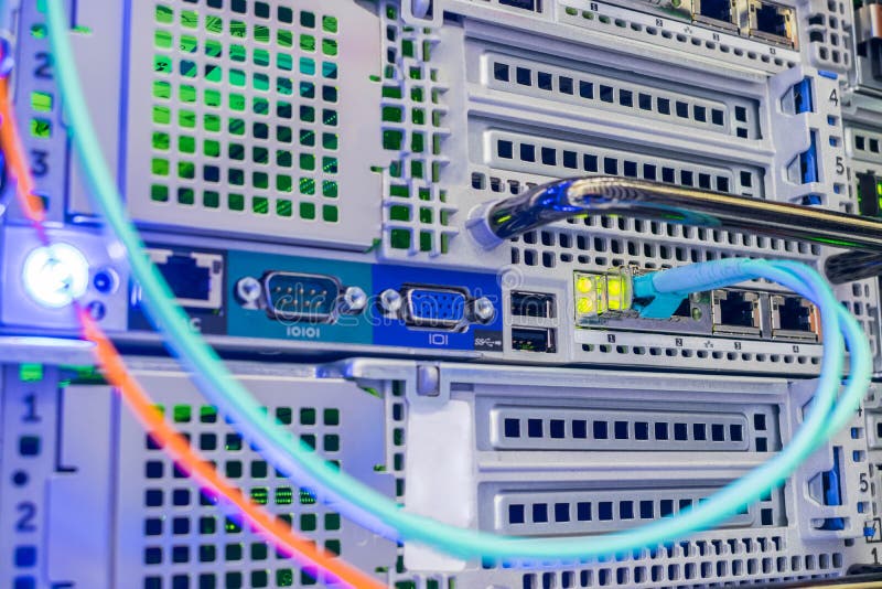 The Optical Fiber Telecommunication Cable is Connected To the Interface ...