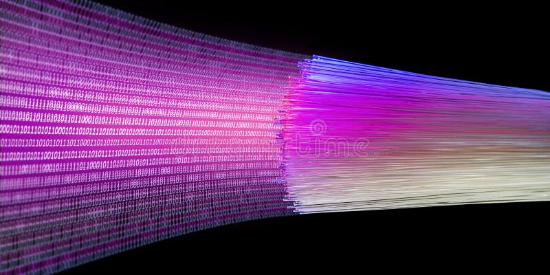 Optical fiber transmission stock photo. Image of bundle - 243600422