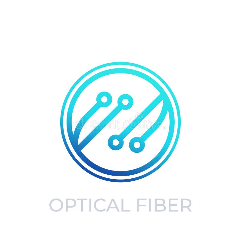 Optical Fiber Vector Logo on White Stock Vector - Illustration of fibre ...