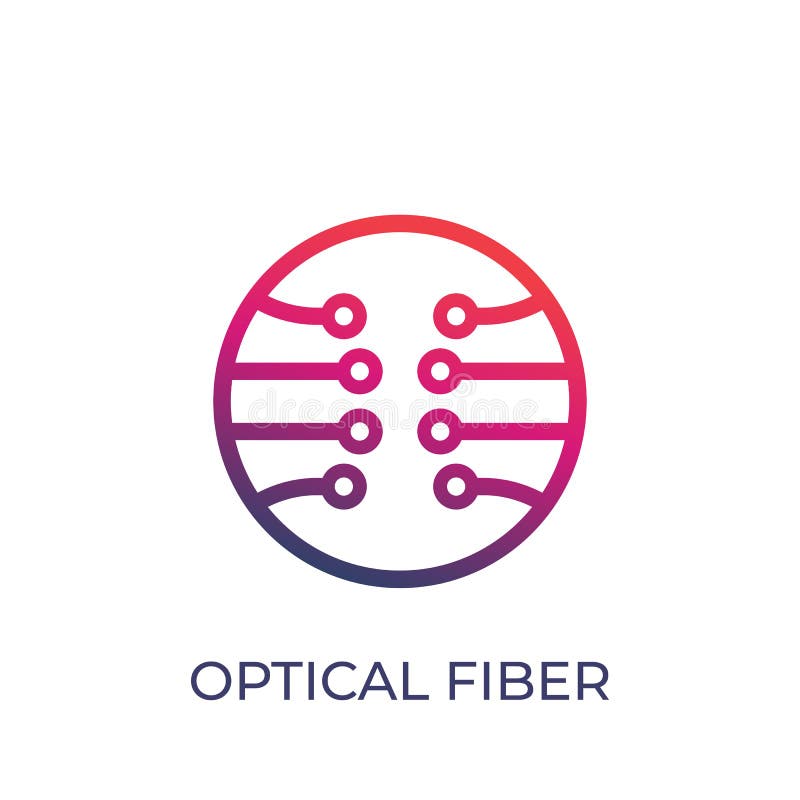 Optical Fiber Vector Logo on White Stock Vector - Illustration of fibre ...