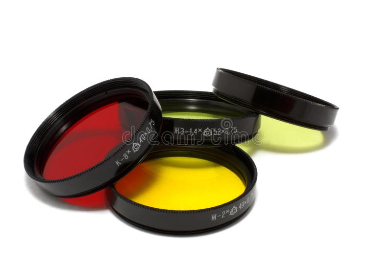 Optical filters stock photo. Image of white, green, 35mm - 19851908