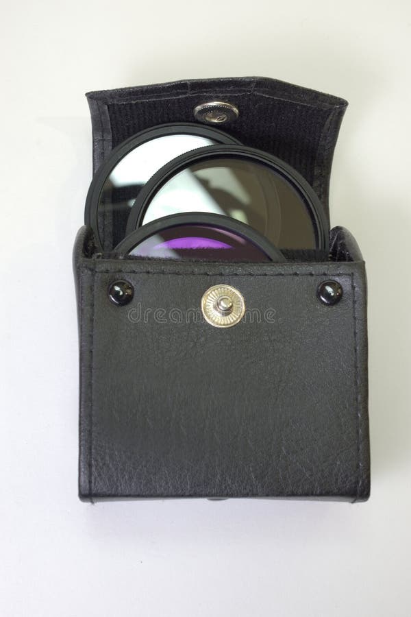 Optical Filters Set for the Camera, in the Case Stock Image - Image of ...
