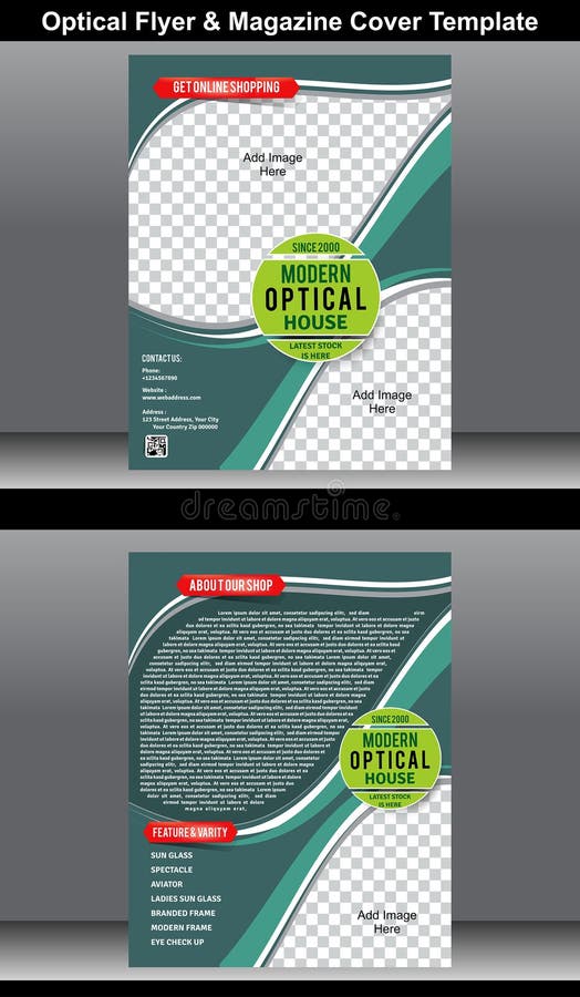Optical Flyer & Magazine Cover Template Stock Vector - Illustration of ...