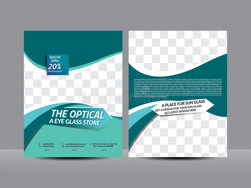 Optical Flyer Template Design Stock Vector - Illustration of eyeglasses ...