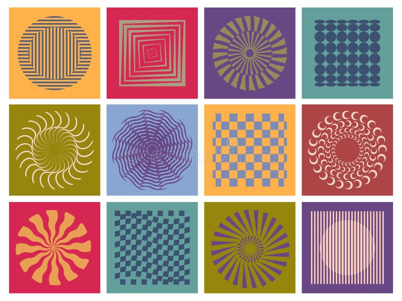 Optical Geometric Shapes, Visual Illusion Stock Vector - Illustration ...