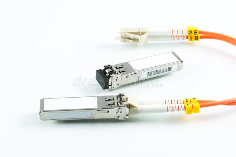 Optical Gigabit Sfp Modules for Network Switch on the White Background ...